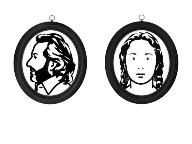 Julian Opie | 2 Works: Luc and Ludivine Get Married. 2 (2007) | MutualArt