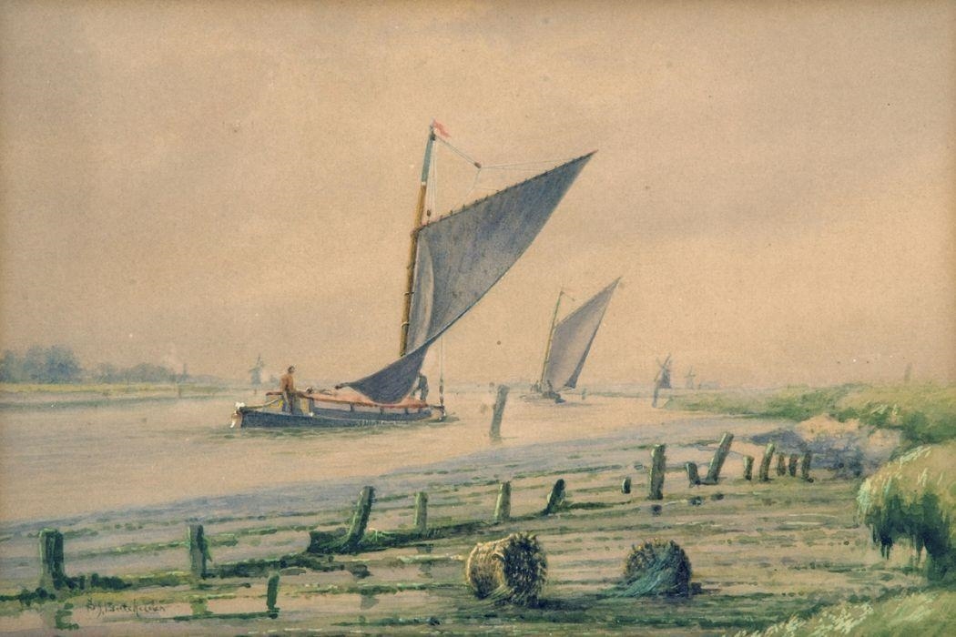 Stephen John Batchelder | Wherries on the Norfolk broads with windmills ...
