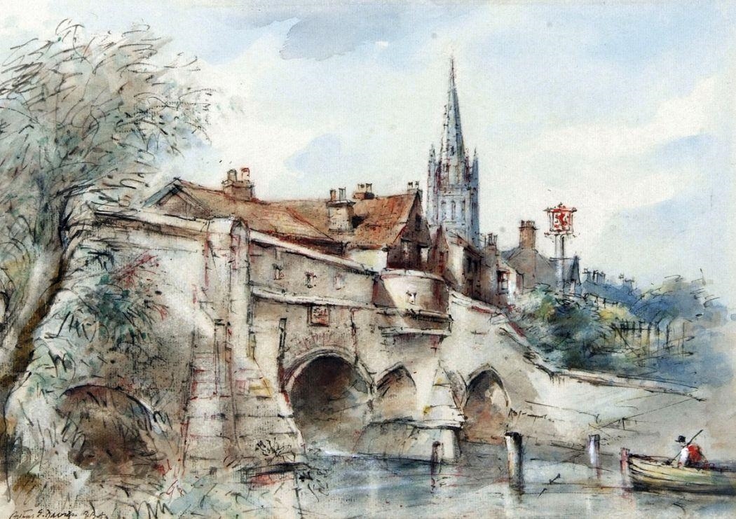 Arthur Edward Davies | Bishop Bridge, Norwich | MutualArt