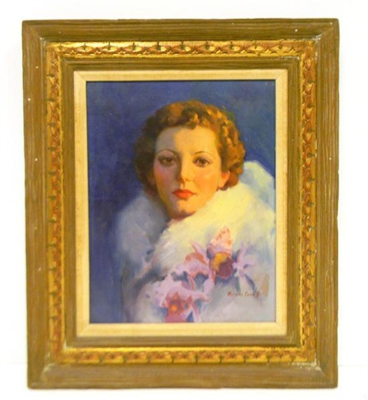 Richard Cardiff | Portrait of starlet wearing white ermine collar and ...