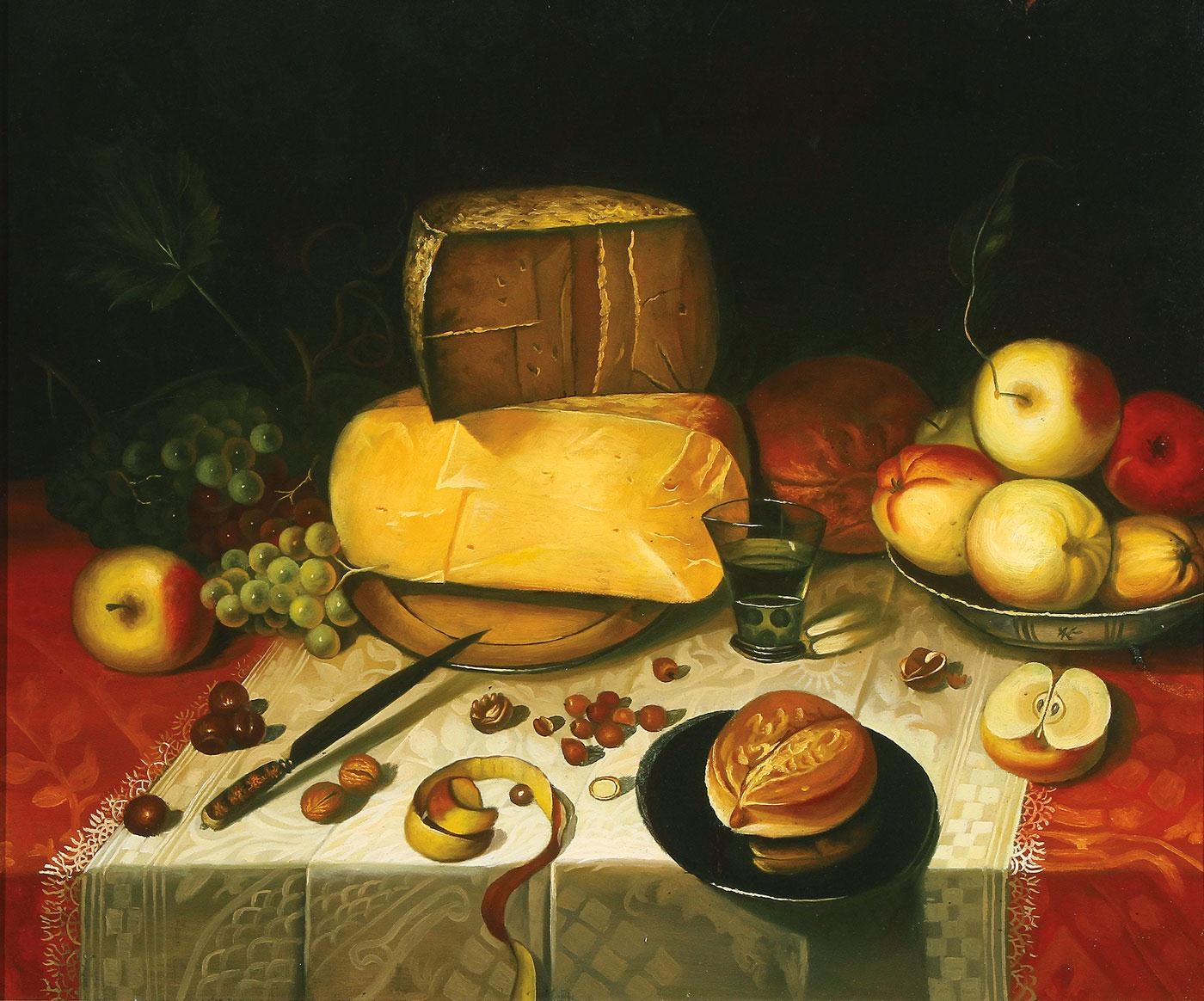 Floris Claesz van Dijck | Still Life with Fruit, Bread and Cheese ...