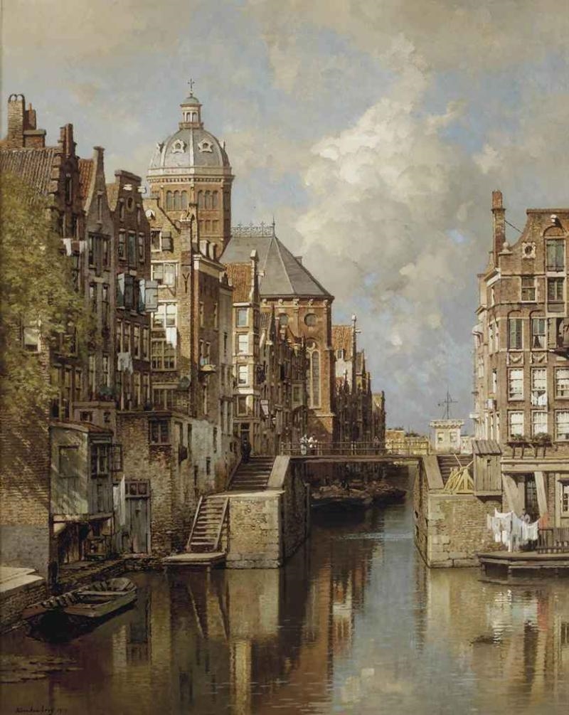 Johannes Christiaan Karel Klinkenberg | A view of the Oudezijdskolk and ...
