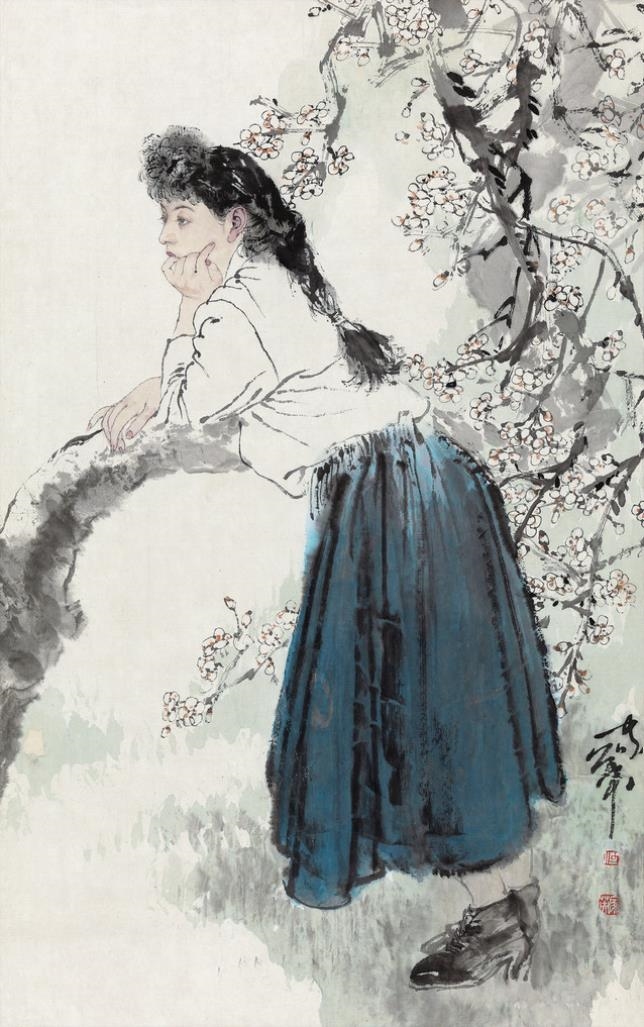 He Jiaying | Pondering Under Flowers | MutualArt