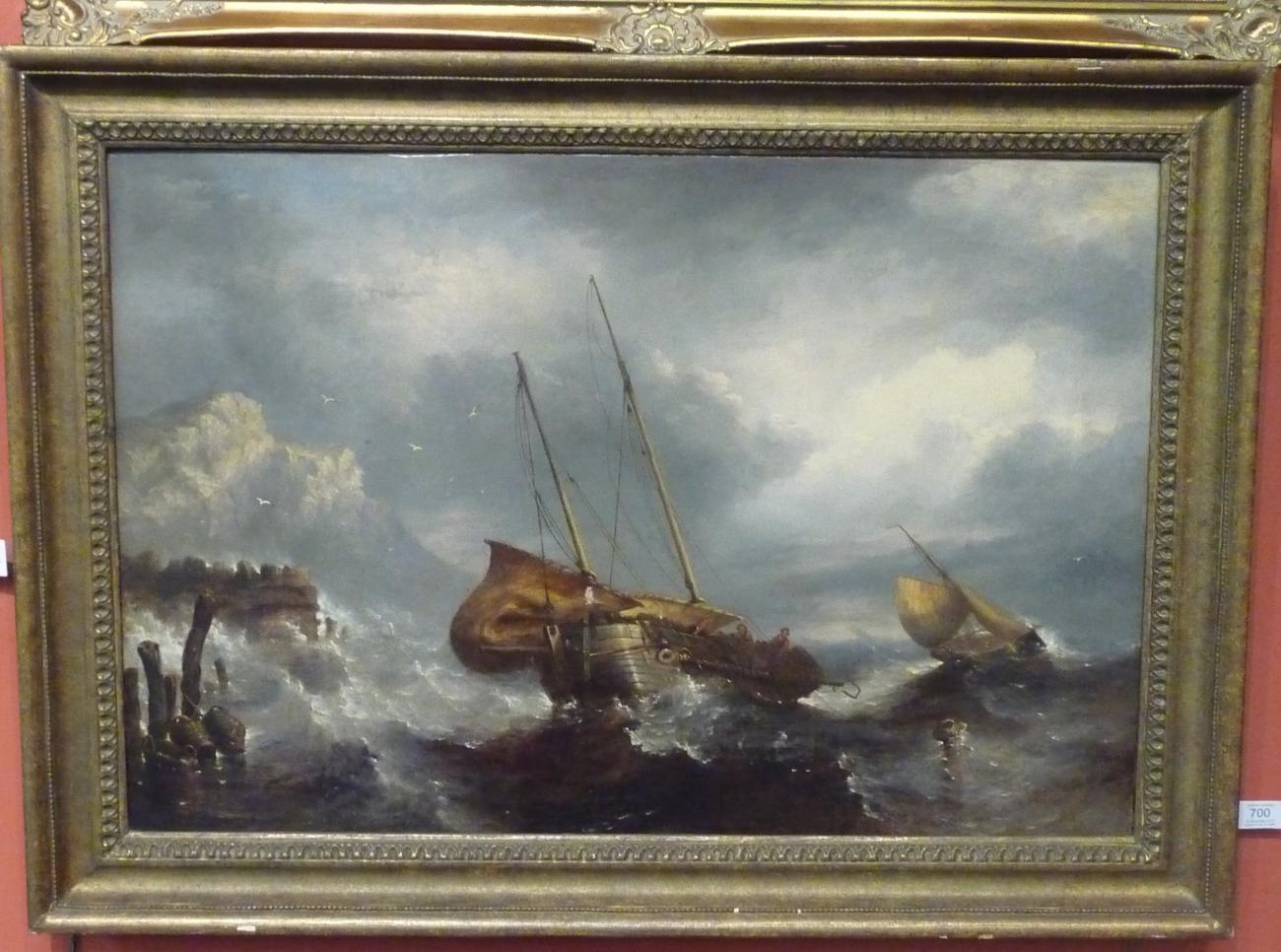 John Warkup Swift | Boats in choppy seas (1849) | MutualArt