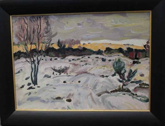Alexander S. Burns | Rural scene in Mauve | MutualArt