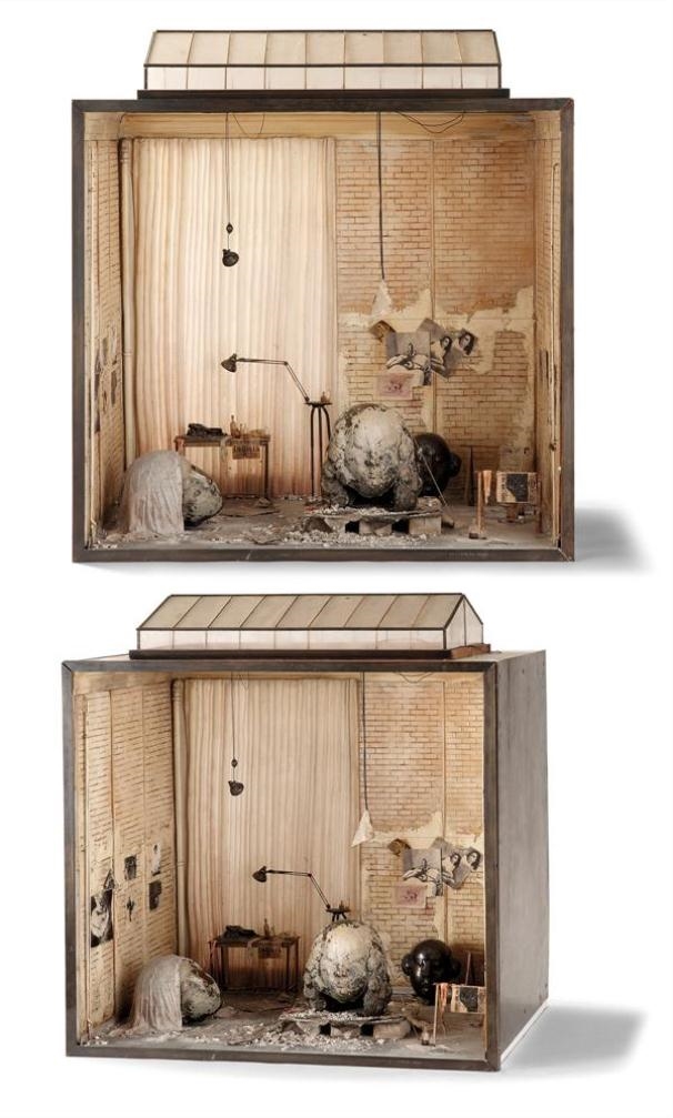 Charles Matton | Atelier de sculpture avec trois portraits monumentaux ...