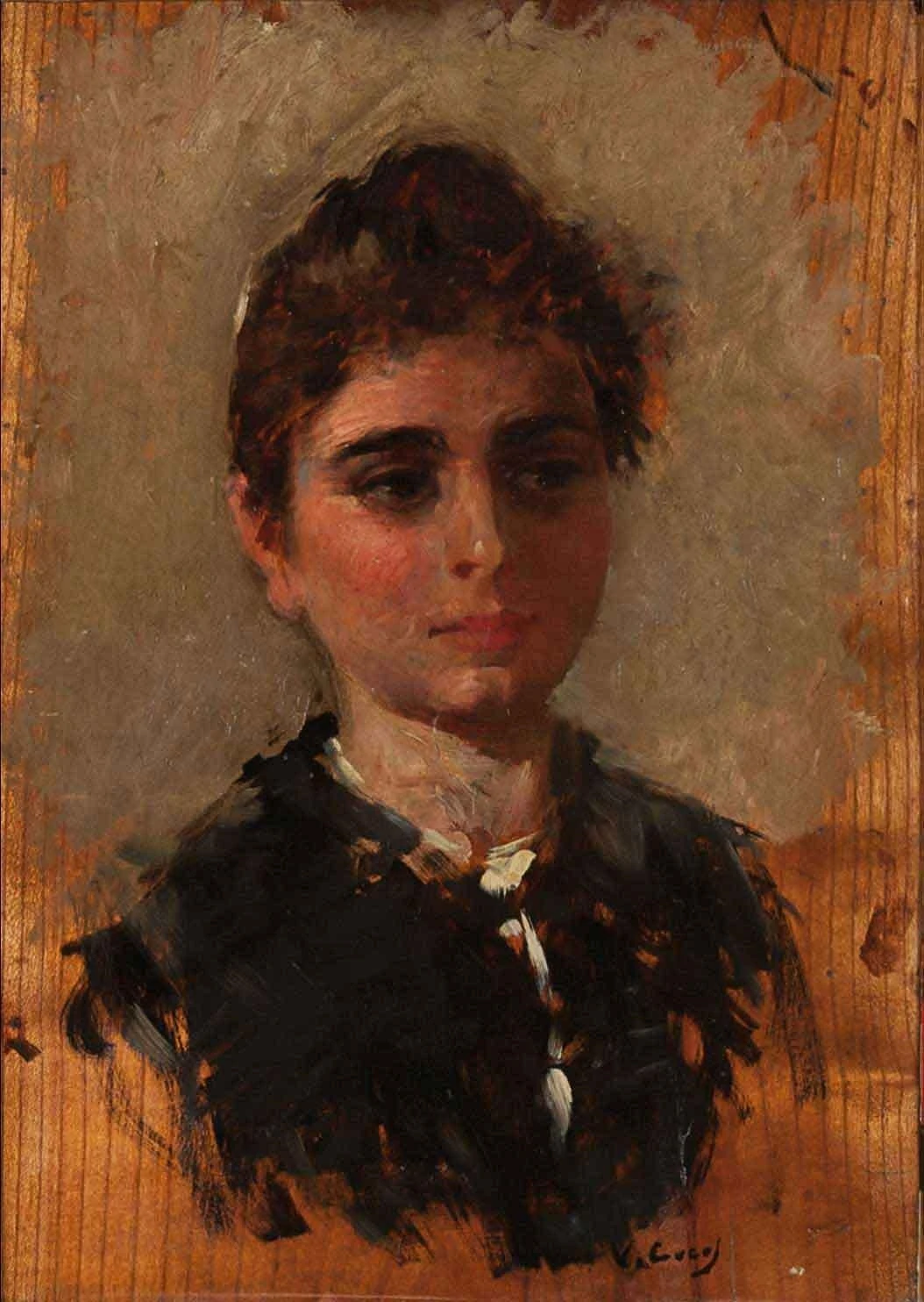 Vittorio Matteo Corcos | PORTRAIT OF A YOUNG WOMAN | MutualArt