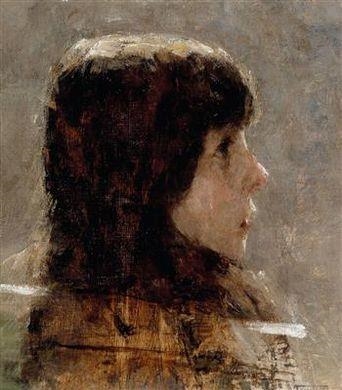 Josef Engelhart | Portrait of a girl in profile | MutualArt