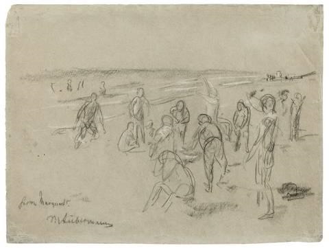 Max Liebermann | BADENDE KNABEN AM STRAND (Circa 1896) | MutualArt