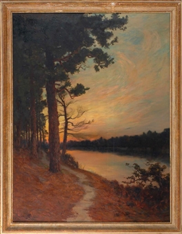 Julian Walbridge Rix | Sunlit forest river | MutualArt