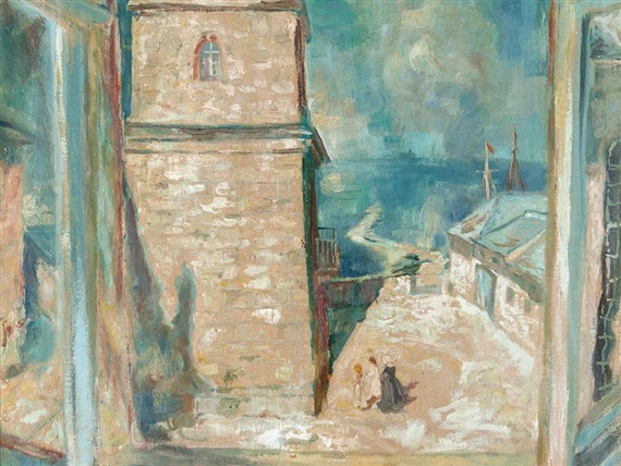 Wilhelm Kohlhoff | Window View on a Tower (1950) | MutualArt