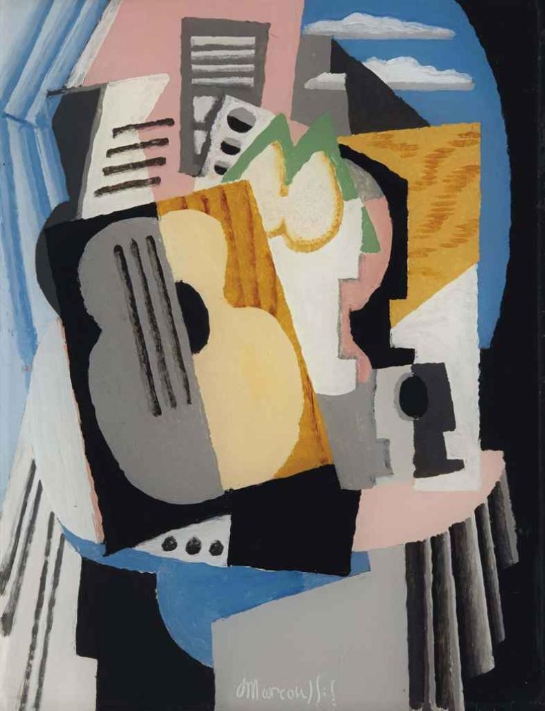 Louis Marcoussis | Nature morte à la guitare (Circa 1921) | MutualArt