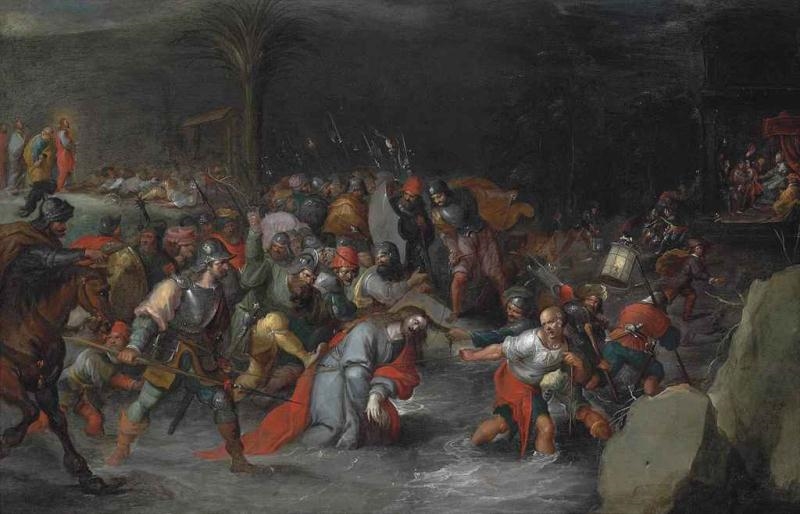 Frans Francken II | Christ being dragged through the brook Cedron, with ...