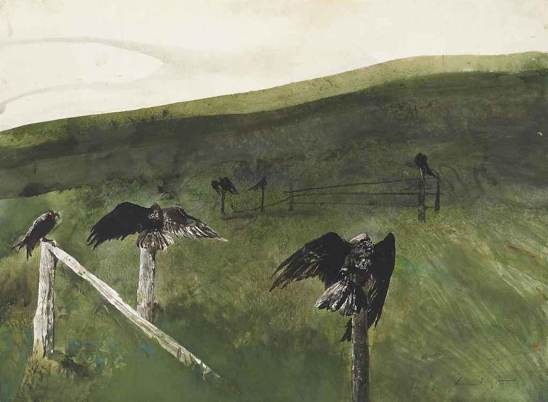 Andrew Wyeth | Pumpkin Hill (1977) | MutualArt