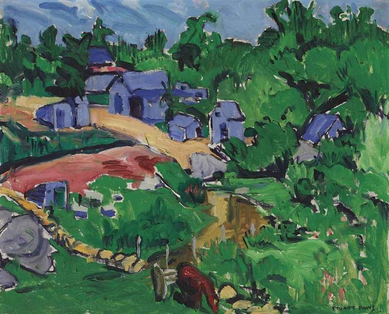 Stuart Davis | Landscape with Blue Houses (Circa 1915) | MutualArt