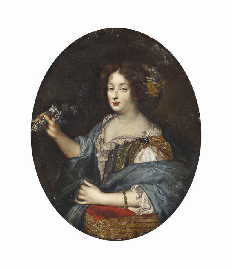 Pierre Mignard | Portrait of a lady, half-length, in a lace-trimmed ...