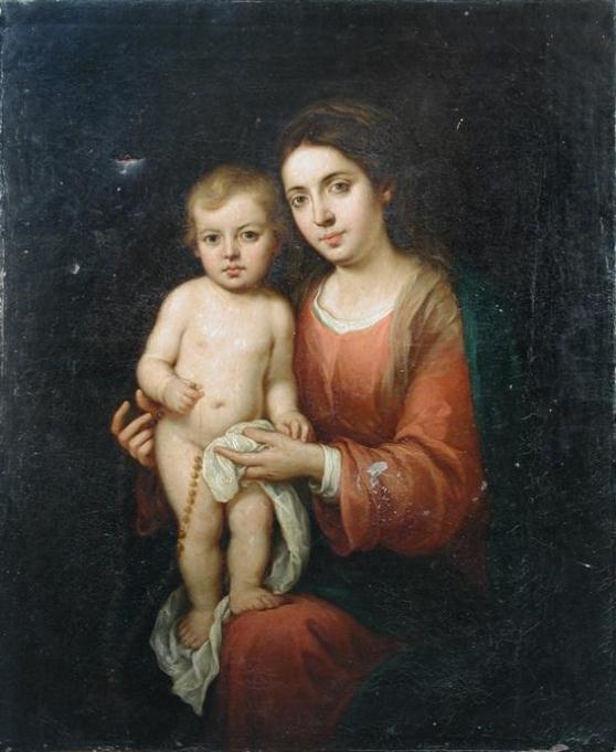 Bartolomé Estebán‏ Murillo | The Virgin and Child with a Rosary | MutualArt
