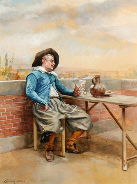 Jean Charles Meissonier | Cavalier Smoking a Pipe | MutualArt
