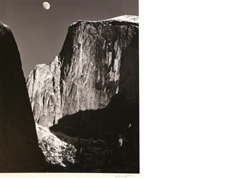 Ansel Adams | Moon over Half Dome, Yosemite National Park (1960 ...