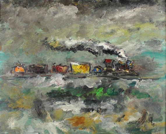 Edward Rosenfeld | OLD TRAIN (1954) | MutualArt