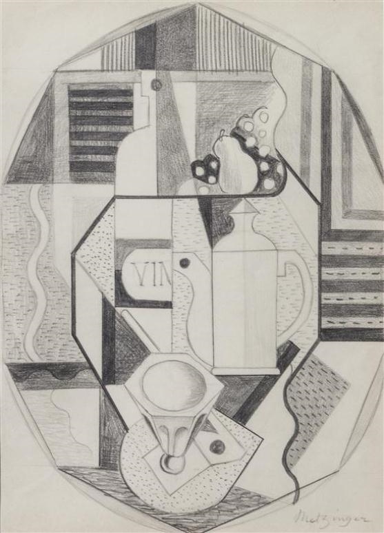 Jean Metzinger | Cubist still life portrait drawing | MutualArt