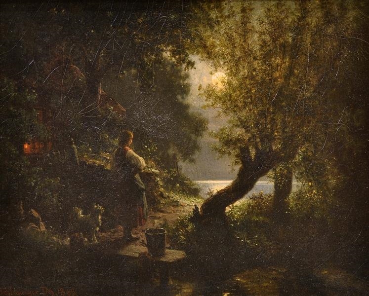 Karl Schlesinger | Under the full moon (1868) | MutualArt