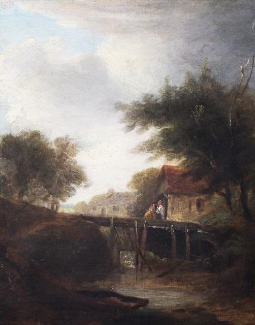 John Constable | A watermill by a river | MutualArt
