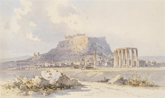 Aggelos Giallinás | View of Athens (1994) | MutualArt