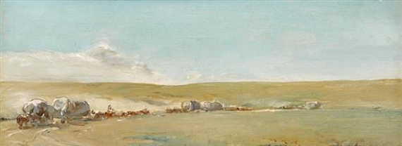 Walter Shirlaw | Covered wagons | MutualArt