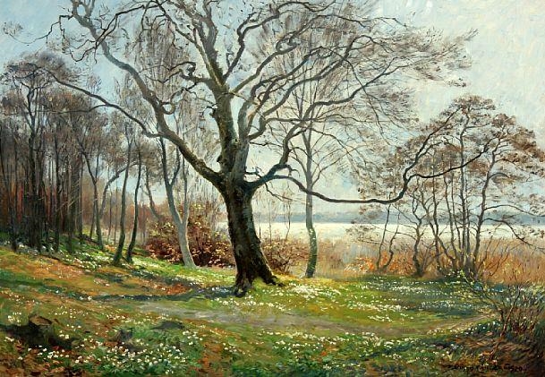 Olaf Viggo Peter Langer | Spring day in the woods (1920) | MutualArt