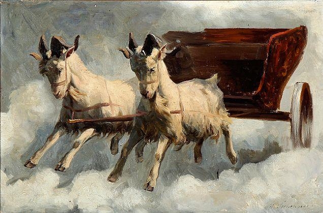 Simon Simonsen | Thor's goats | MutualArt