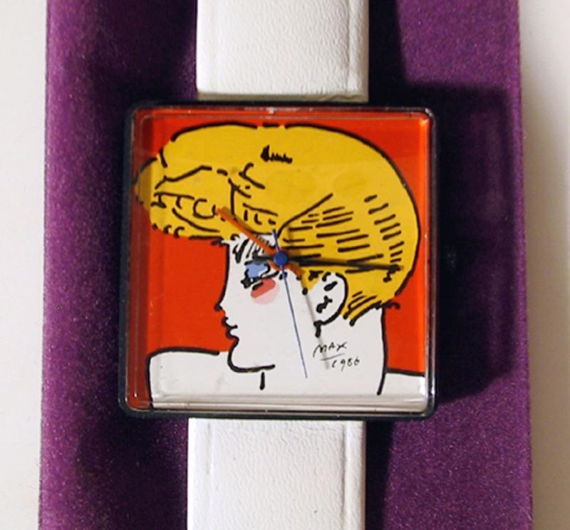 Peter Max | Watch - Blonde Portrait in White (1986) | MutualArt