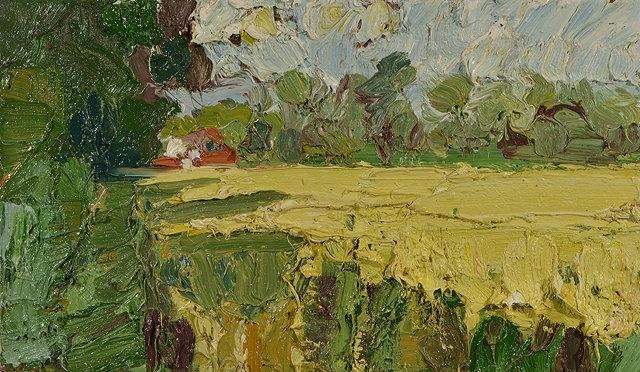 George Rowlett | Corner of a cornfield at Hull Place, Sholden (1990 ...
