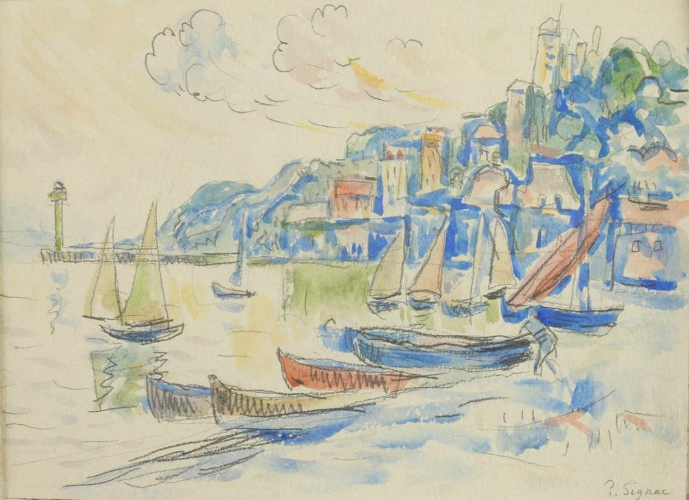 Paul Signac | SAILBOATS IN COVE | MutualArt