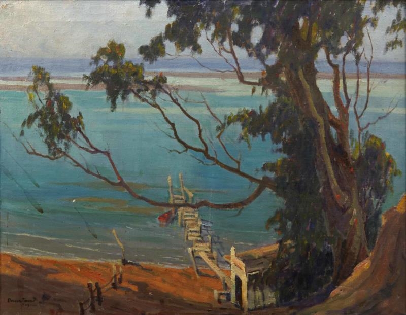 Douglas Shively | Shoreline with eucalyptus (1929) | MutualArt