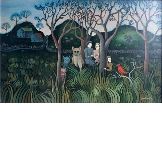 Jacob Knight | Figures and Animals in the Tall Grass | MutualArt