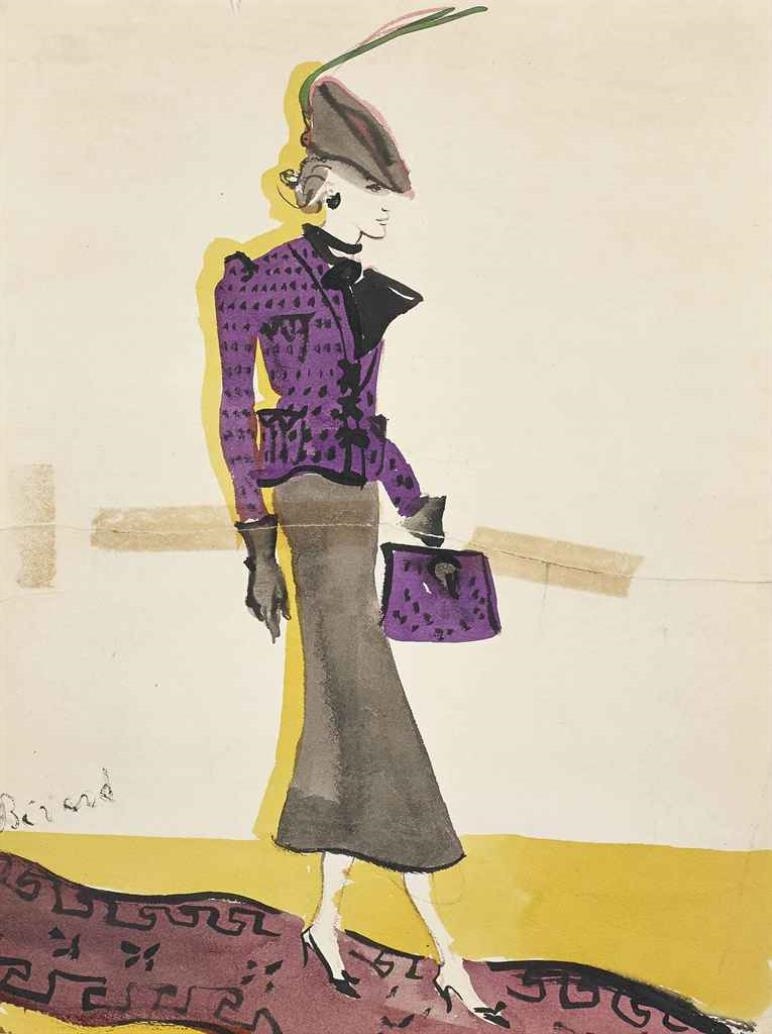Christian Bérard | Mannequin portant une robe Schiaparelli | MutualArt
