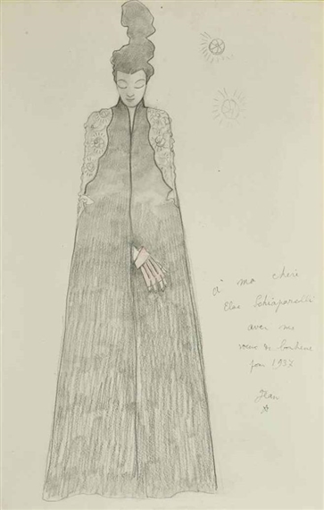 Jean Cocteau | Portrait de Madame Schiaparelli (1937) | MutualArt
