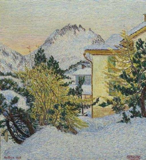 Gottardo Segantini | Maloja in the winter (1917) | MutualArt