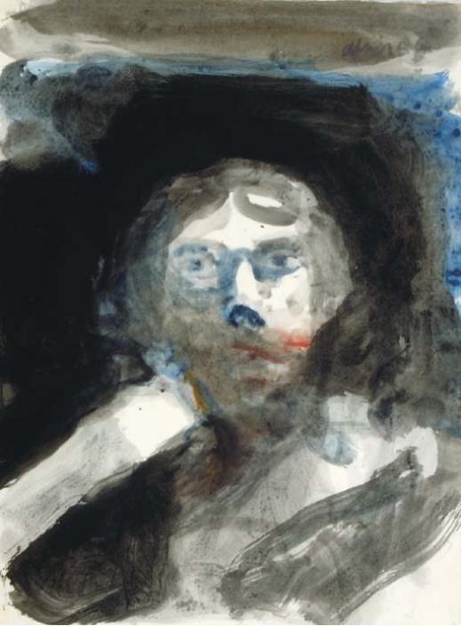 Nathan Oliveira | Woman with hand to face (1960) | MutualArt