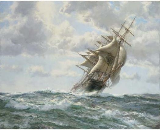 Montague Dawson | The Fabled Tea Clipper Taeping Running in Light Winds ...