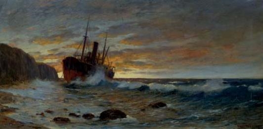 Fred Pansing | A cargo ship aground | MutualArt