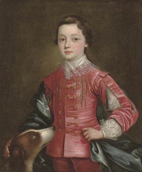 Thomas Bardwell | Portrait of a boy, three-quarter-length, in a red ...