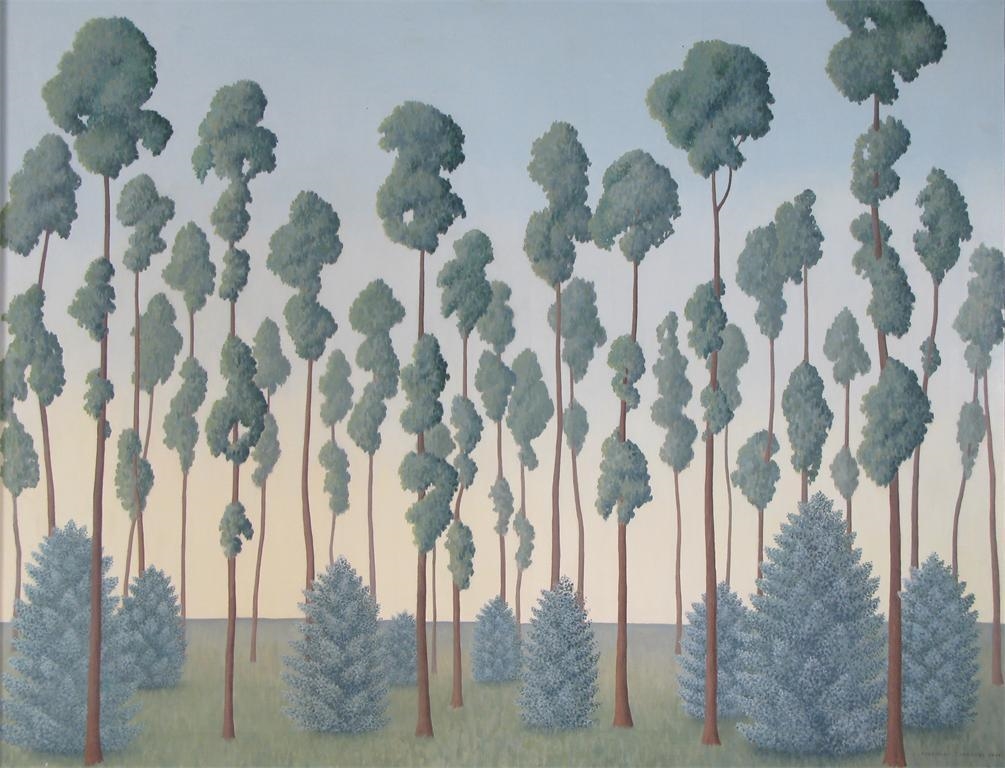 Rosemary Strachey | Landscape with tall trees (1979) | MutualArt