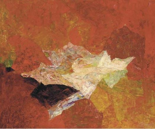 Joseph Lacasse | Composition abstraite en rouge, orange et jaune ...