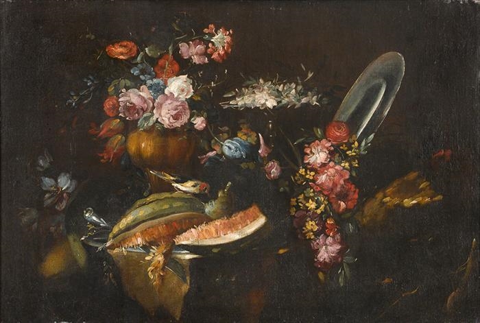 Italian School, 17th Century | STILL LIFE OF FLOWERS, BIRDS AND ...