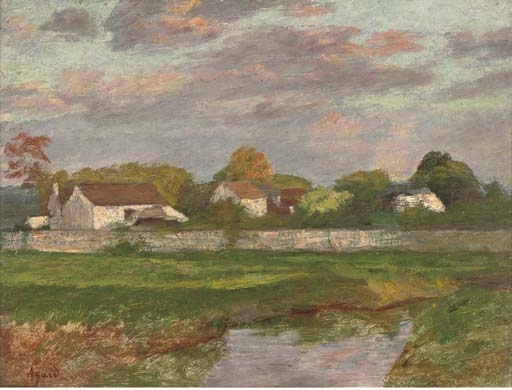 Charles-Jean Agard | Houses from across the river | MutualArt