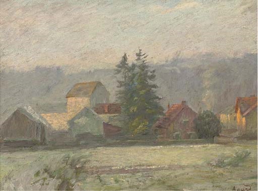 Charles-Jean Agard | A village on a misty morning | MutualArt