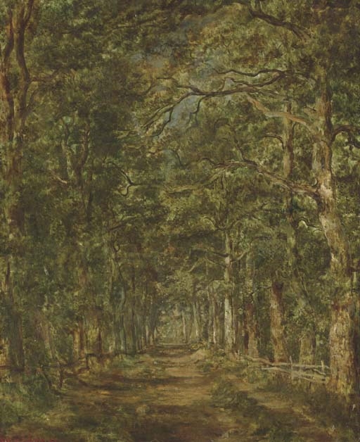 Charles Leroux | Chemin dans les bois au souliers | MutualArt