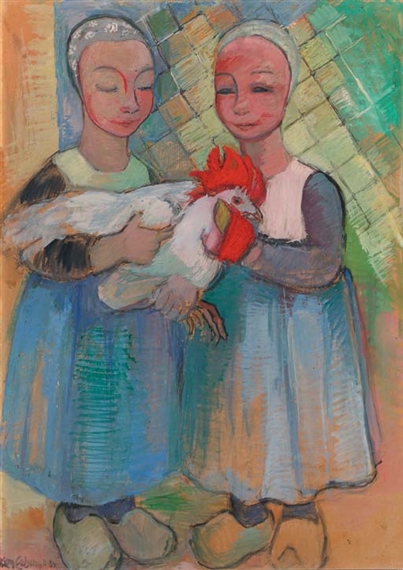 Stien Eelsingh | Staphorster children with rooster | MutualArt